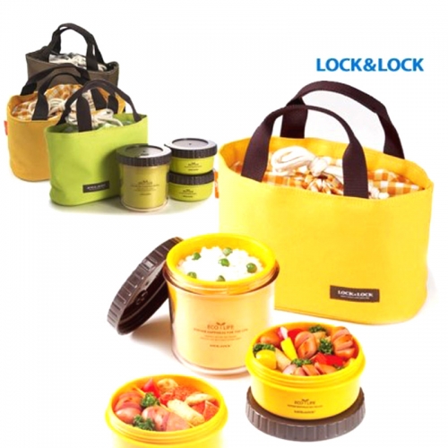 lock n lock lunch box - 3 box dengan tas