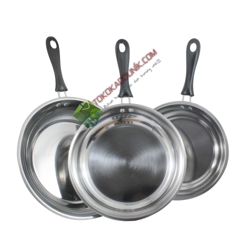 wajan teflon set stainless steel - 3 Pcs